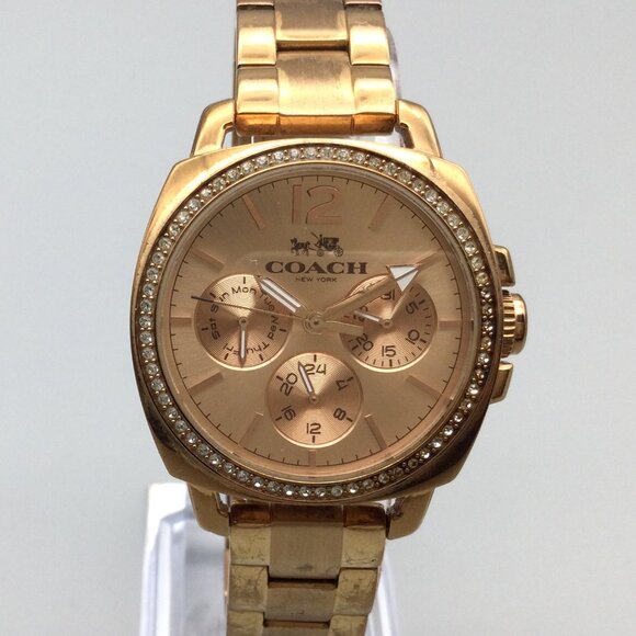 Coach | Accessories | Coach Boyfriend Chronograph Watch Women 37mm Rose ...
